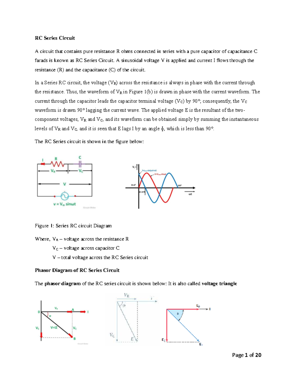 SPH 2171- Lecture 3- Series AC Circuits-2025 - RC Series Circuit A ...