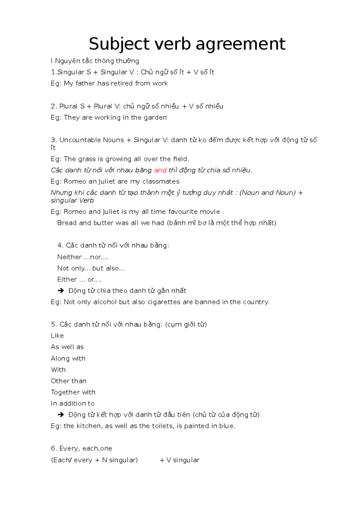 Subject-Verb Agreement: Key Rules and Examples - Studocu