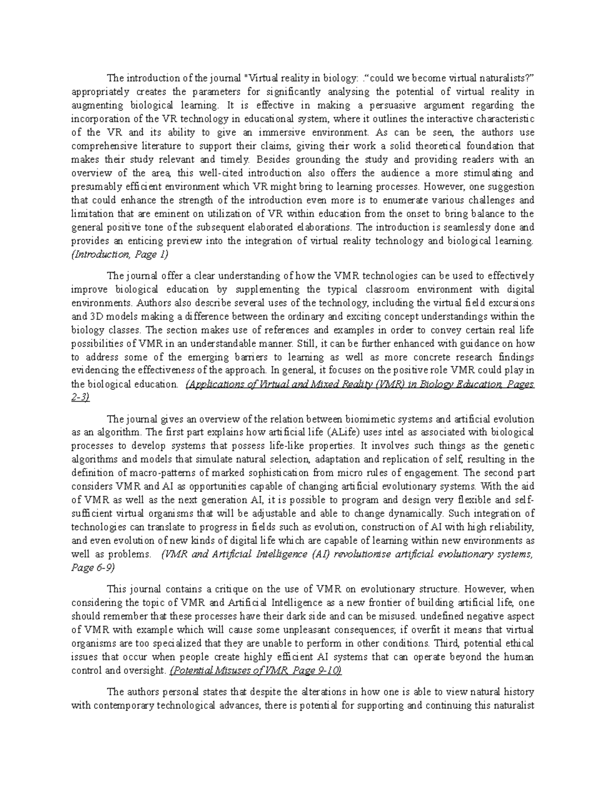 Review journal - SECOND YEAR - The introduction of the journal "Virtual ...