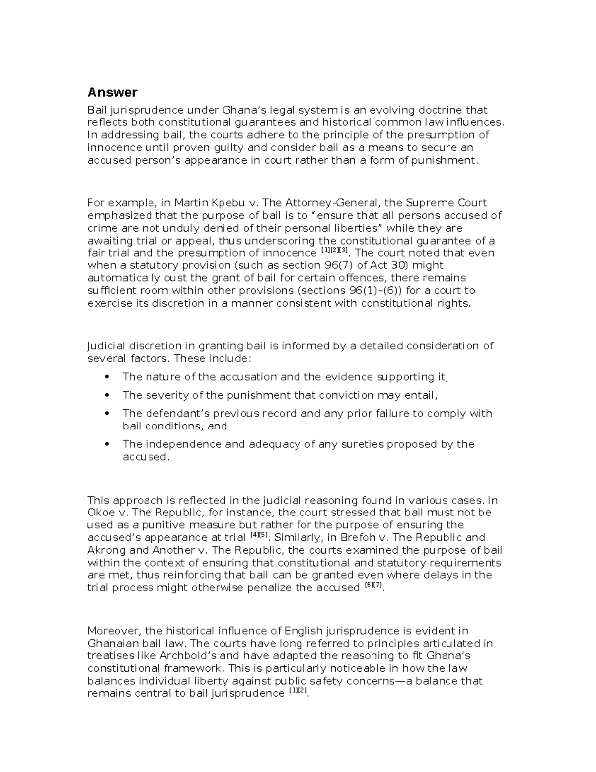 Bail in Ghana: Evolving Jurisprudence and Constitutional Rights - Studocu