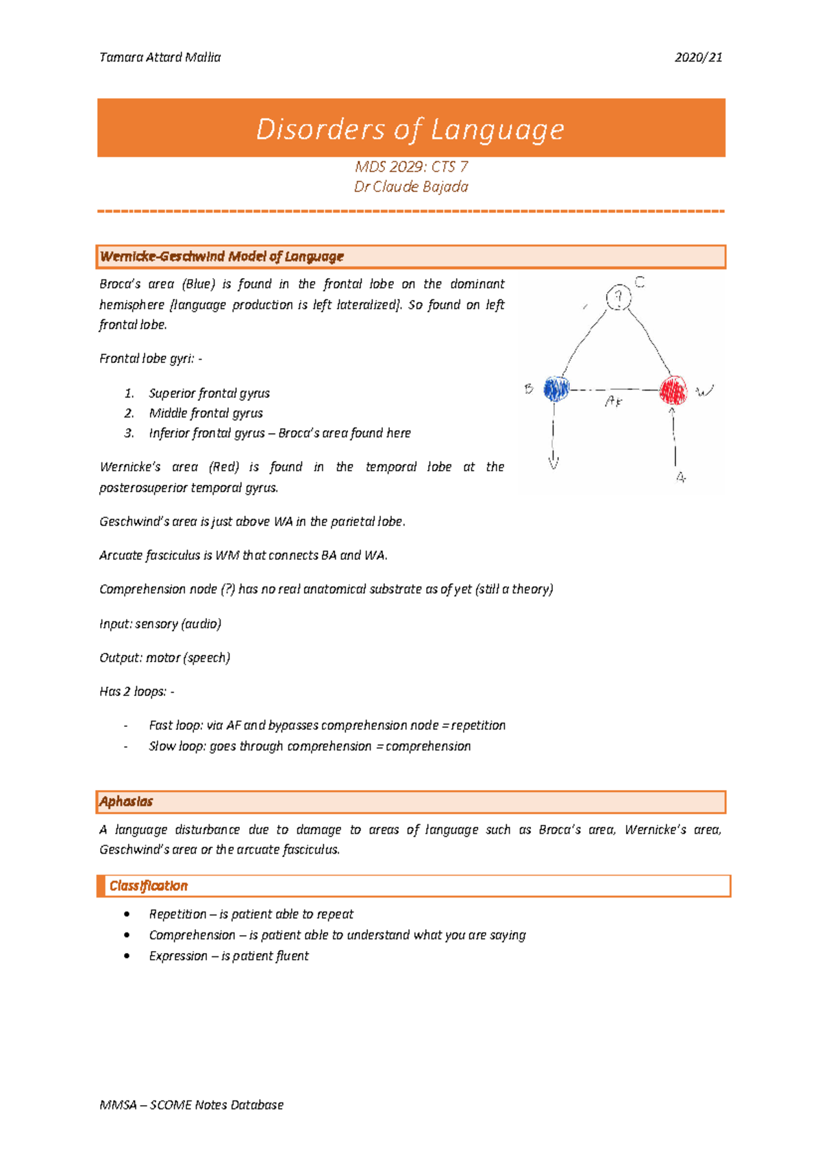 CTS 7 - Disorders of Language: A Comprehensive Overview - Studocu