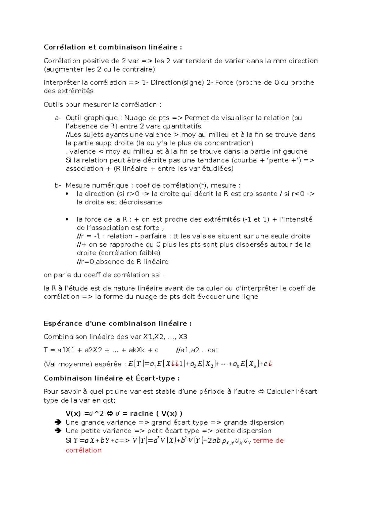Corrélation et Combinaison Linéaire : Concepts et Outils d'Analyse ...