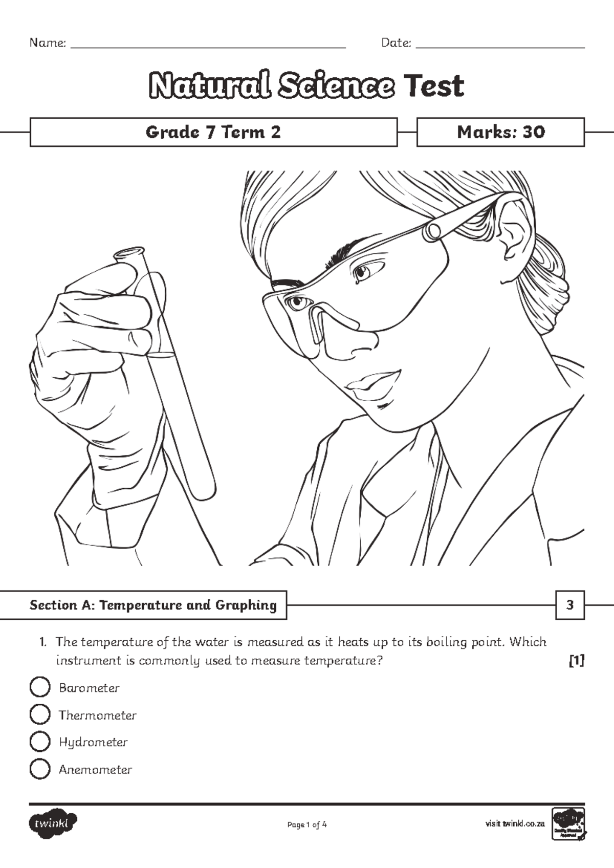 Grade 7 Natural Science Term 2 Test & Answers (Version 2) - Studocu