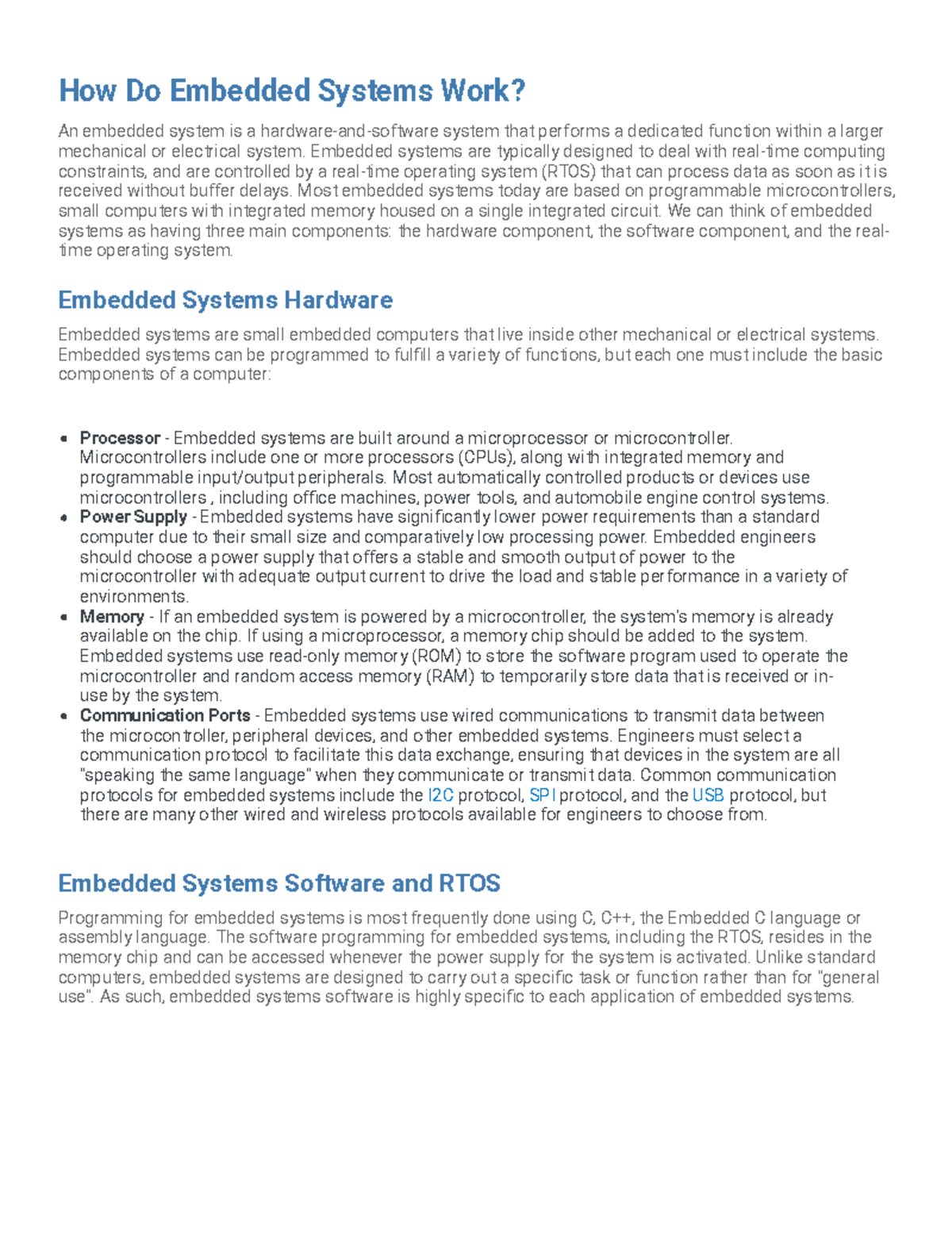 Working Principle of Embedded Systems: Functionality & Components - Studocu
