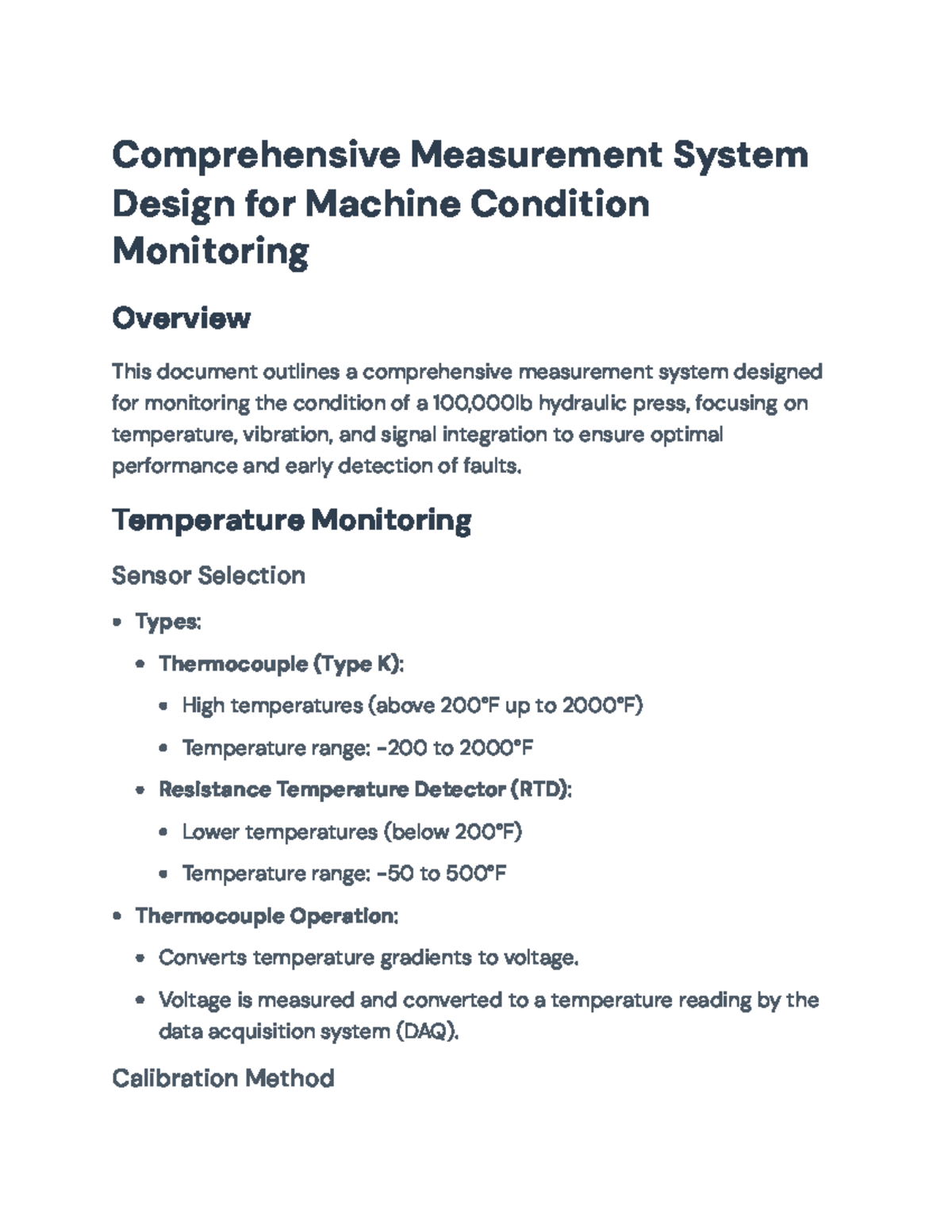 Comprehensive Measurement System Design for Hydraulic Press Monitoring ...