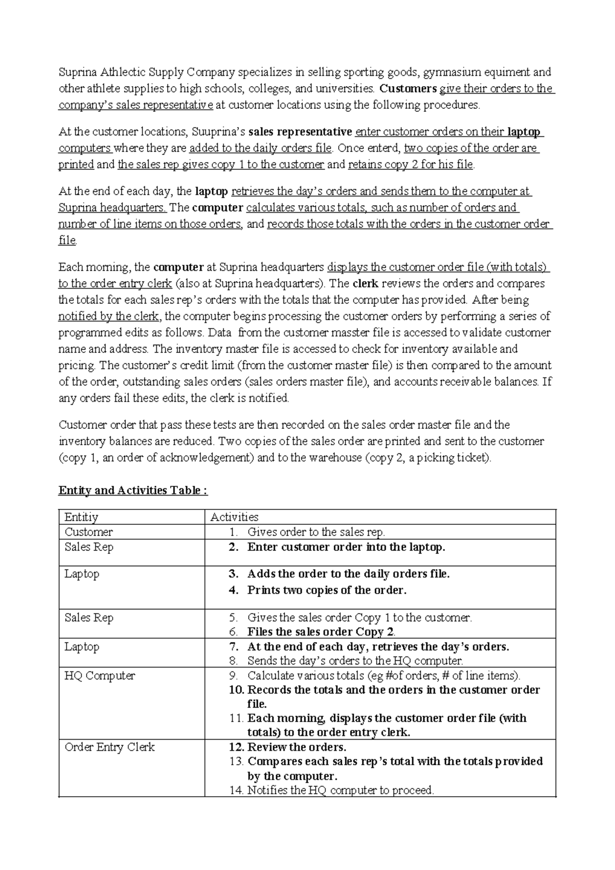 AIS - Customer Order Processing and Management Flowchart - Studocu