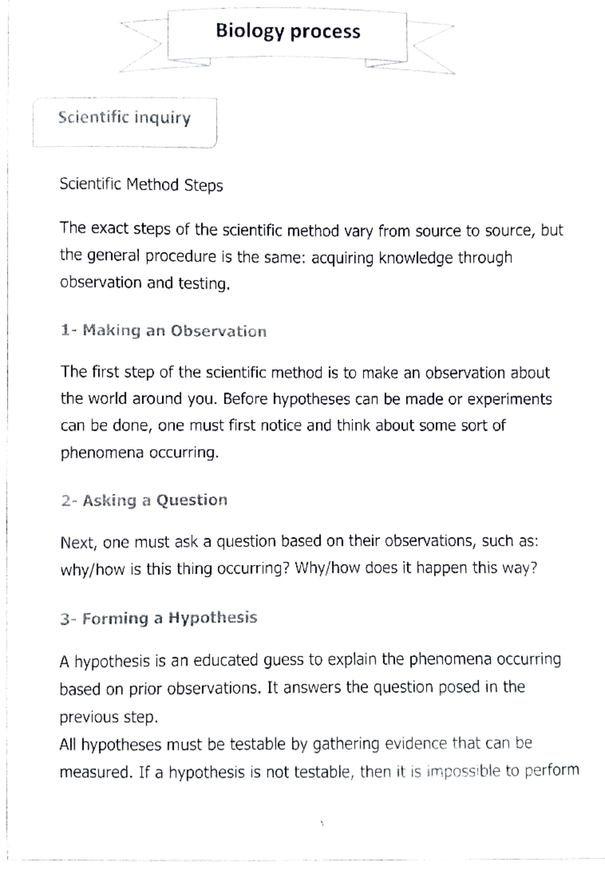 Biology 101: Scientific Method Steps and Controlled Experiments - Studocu