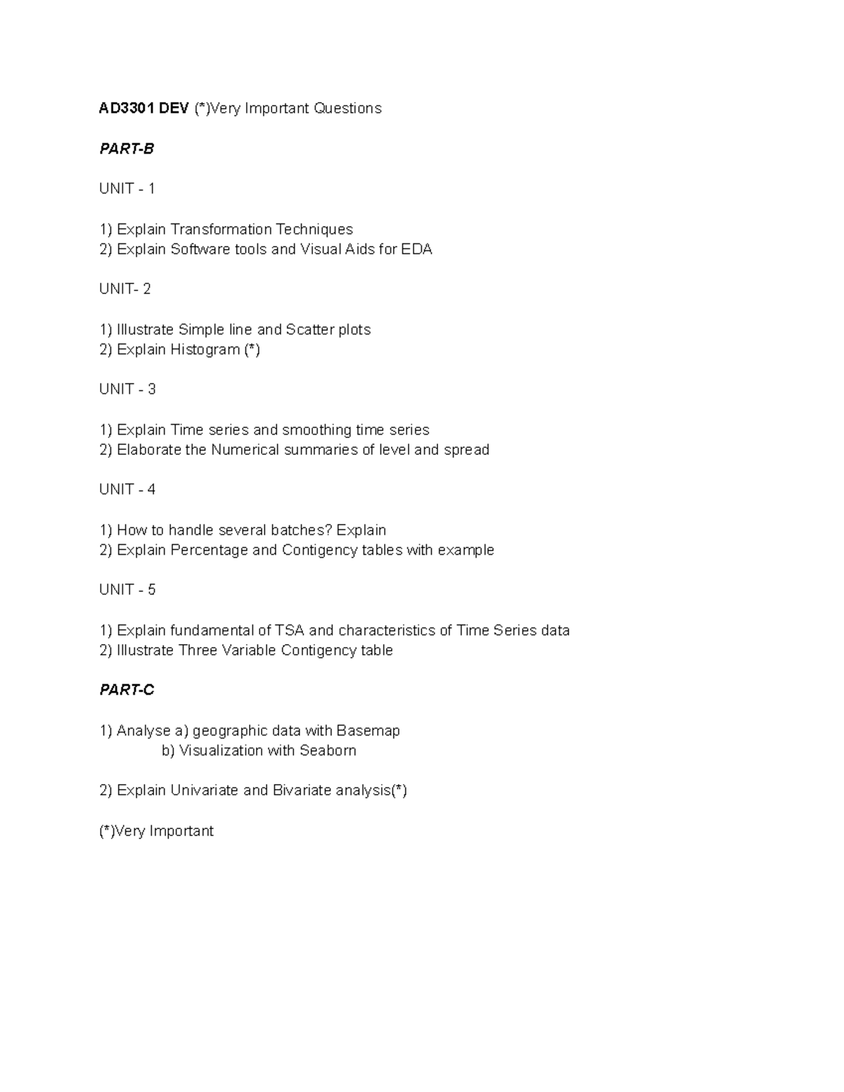 AD3301 DEV Very Important Questions - AD3301 DEV (*)Very Important Questions PART-B UNIT - 1 ...