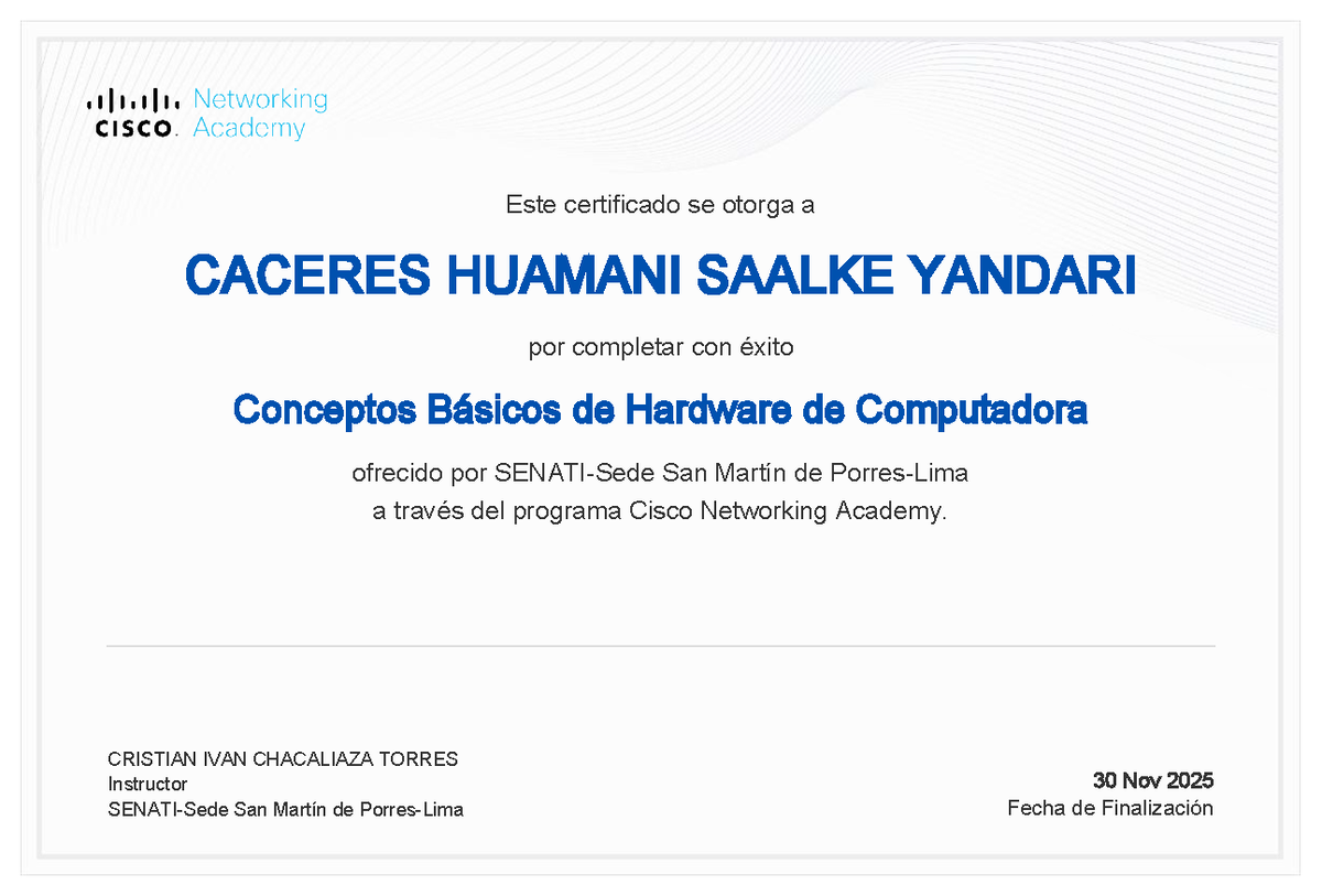 Computer Hardware Basics certificate 1710053-senati-pe 978dc3af-36d6 ...