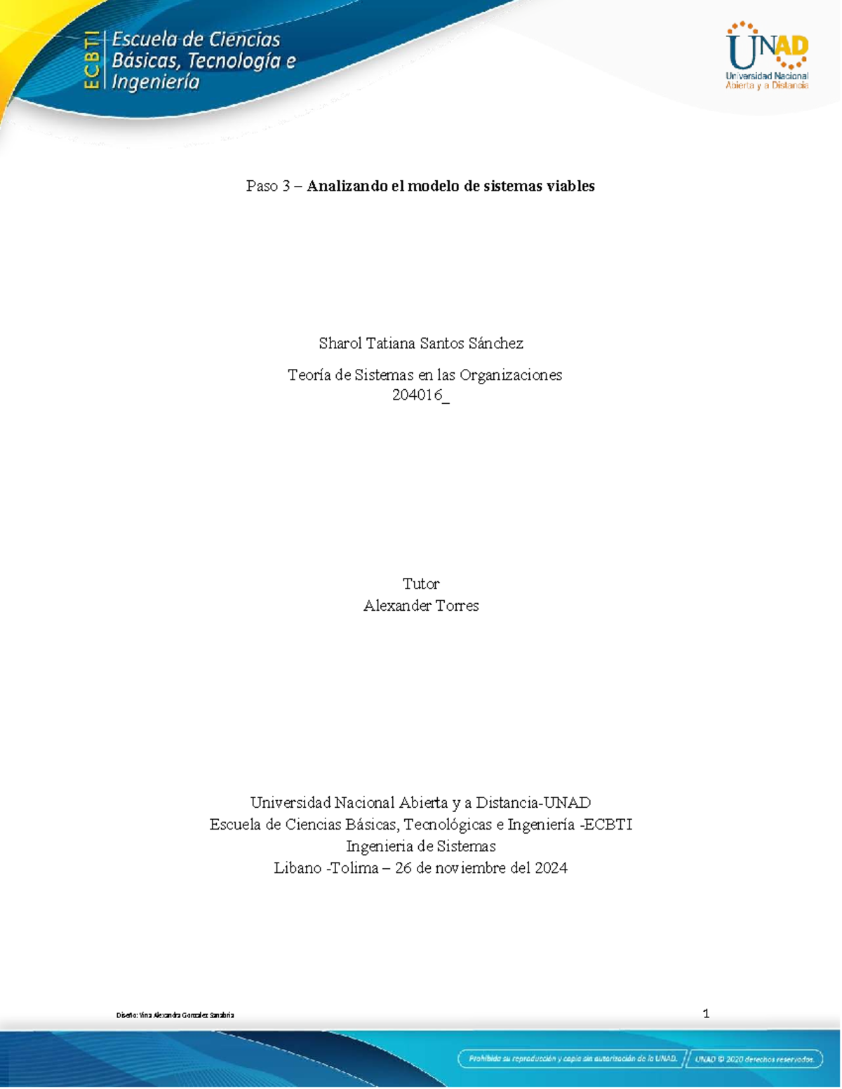 Anexo 3 - Plantilla Paso 3 -Sharol Santos - Paso 3 – Analizando el modelo de sistemas viables ...