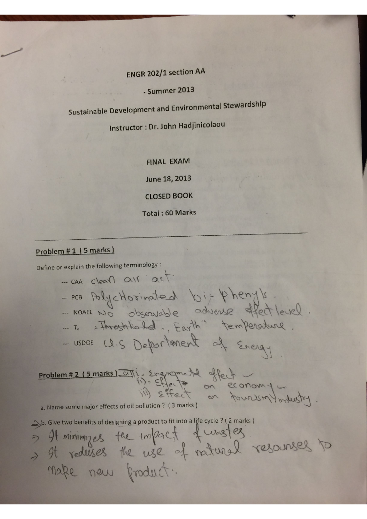 2013 Summer Solutions - Solution to final - ENGR 233 - Studocu