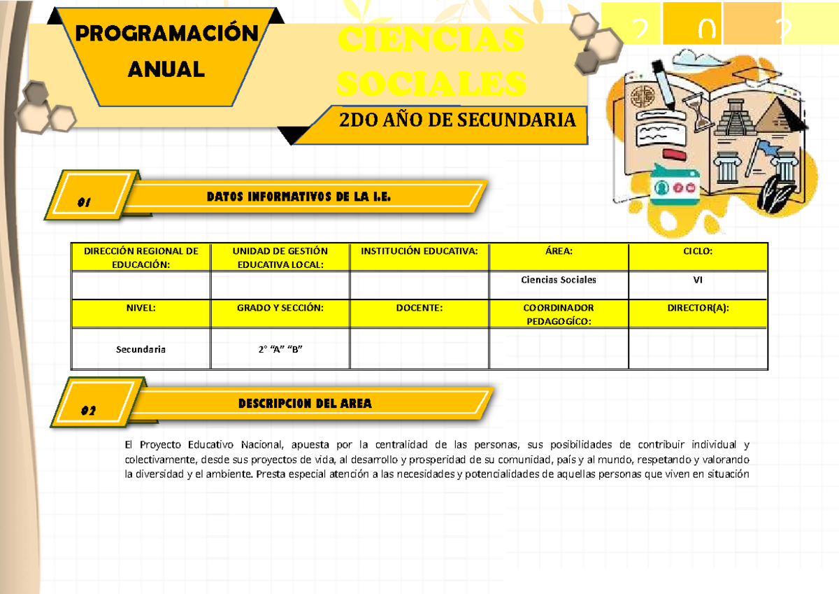 Programación Anual 2º CCSS 2025 - DIRECCIÓN REGIONAL DE EDUCACIÓN: UNIDAD DE GESTIÓN EDUCATIVA ...