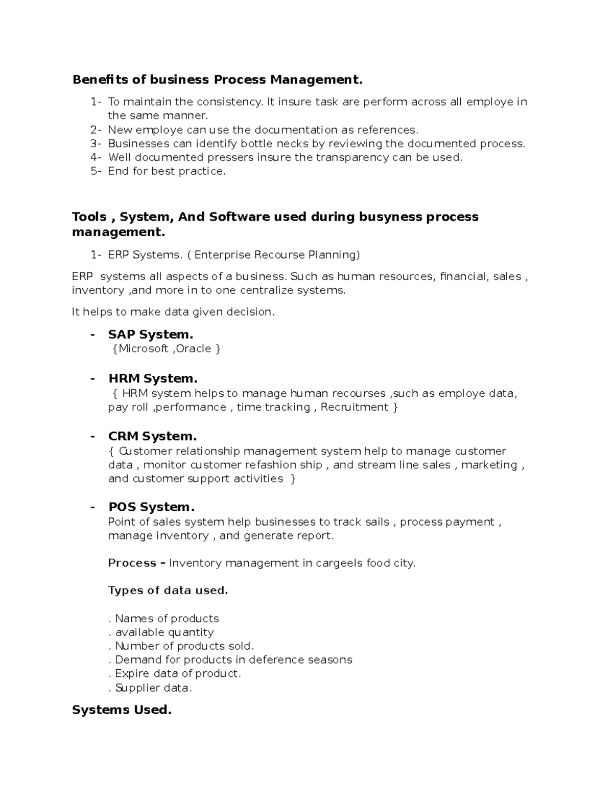 Benefits of Business Process Management: Tools & Systems Overview - Studocu