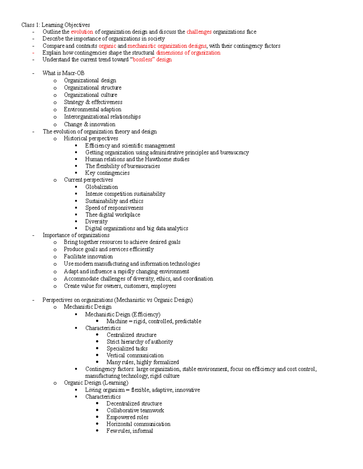 Midterm Study Notes: Org Design & Challenges (Ch. 1-3) - Studocu