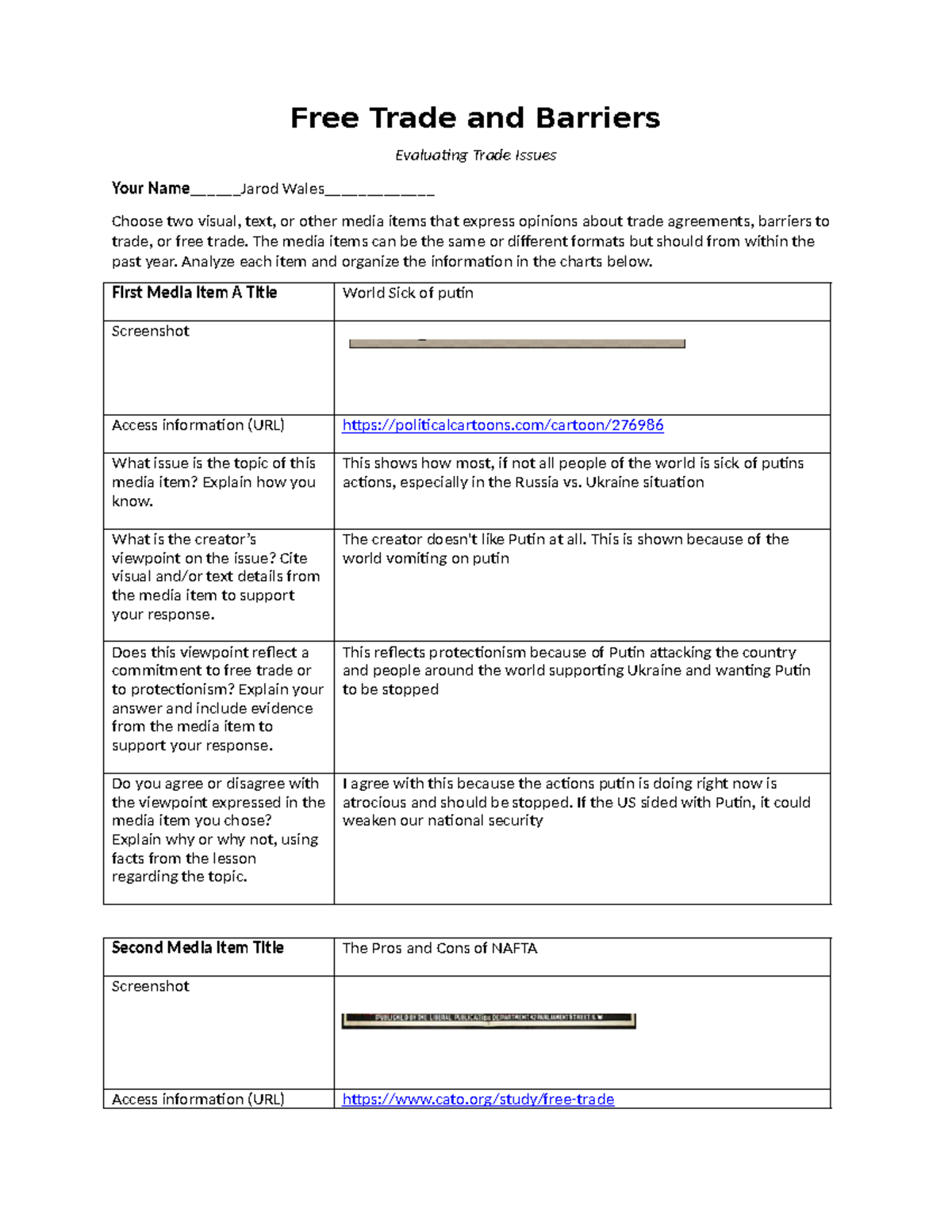 TRA 101: Free Trade and Barriers Assignment Analysis - Studocu
