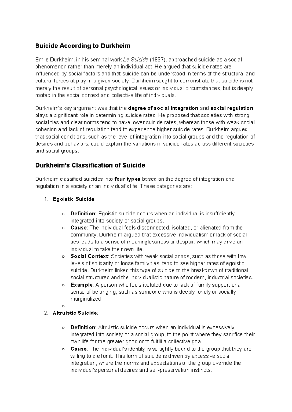 Sociological Analysis of Suicide: Durkheim’s Insight on Social Forces ...