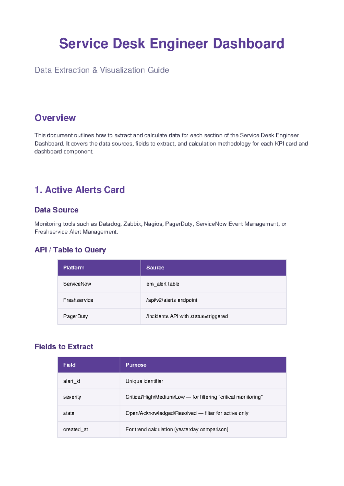 Service Desk (SD) Dashboard Data Extraction Guide Overview - Studocu