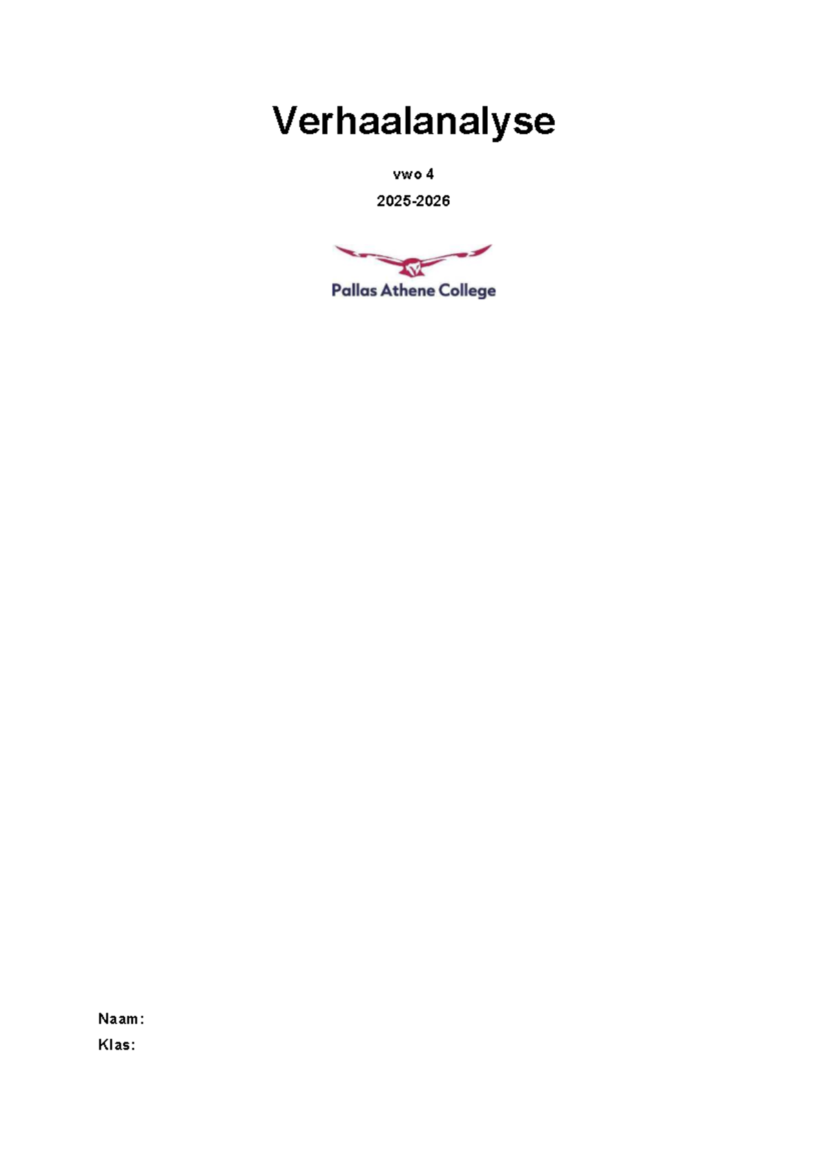 Reader Verhaalanalyse VWO 4: Inleiding tot Literaire Elementen ...