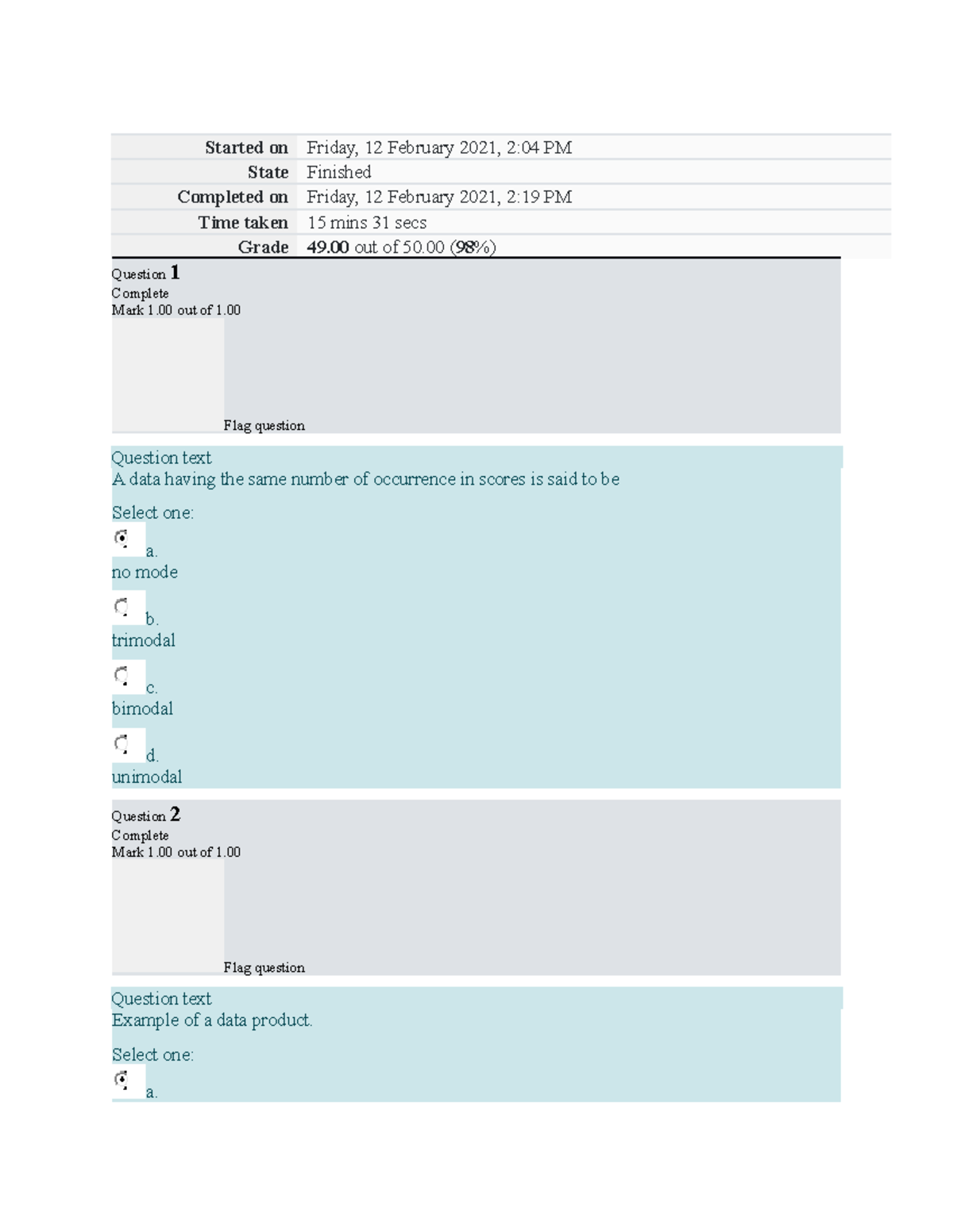 Data Analysis Midterm Exam Review with Key Concepts and Questions - Studocu