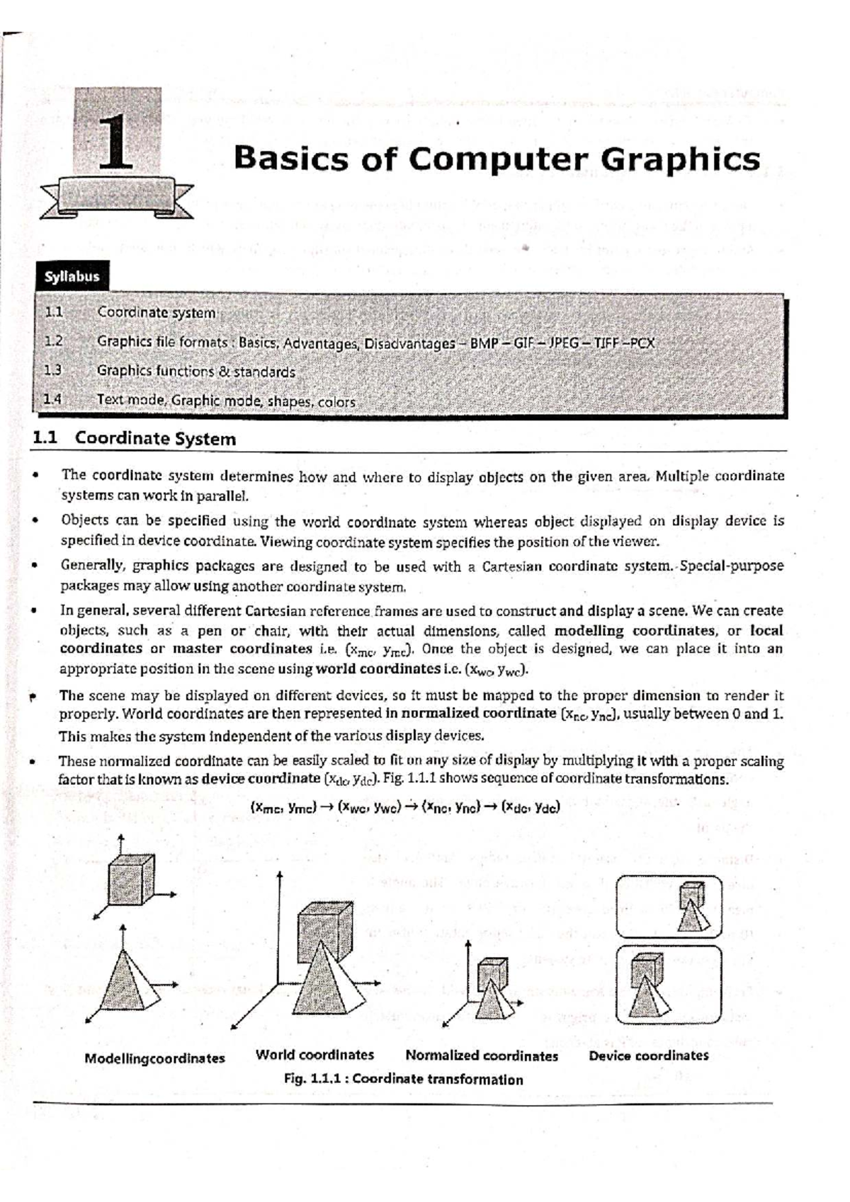 CGR 101: Basics of Computer Graphics Syllabus and Key Concepts - Studocu