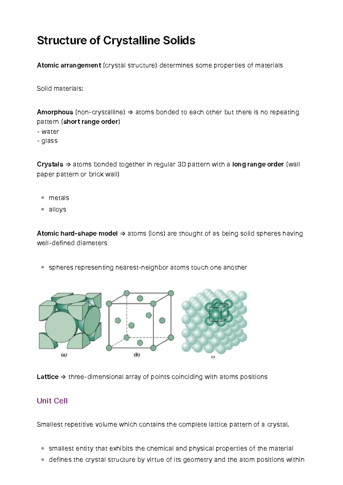 Crystalline Solids: Structure, Properties, and Atomic Arrangements ...