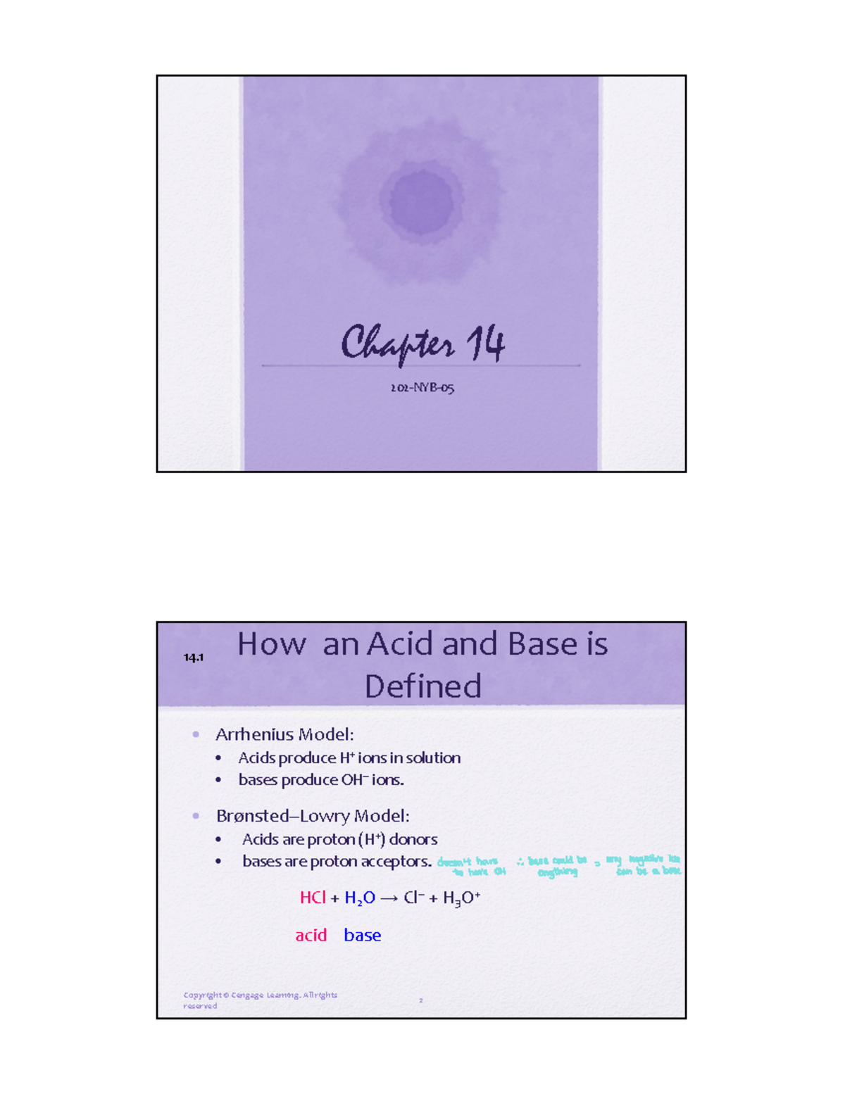 202-NYB-05 Chapter 14 - Lecture - Chapter 14 202 - NYB- 05 How an Acid ...