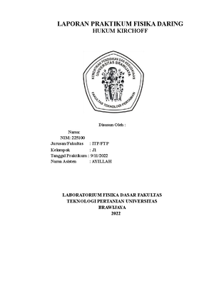 Laporan Fisika Hukum Ohm - LAPORAN PRAKTIKUM FISIKA DASAR (HUKUM OHM) (PERCOBAAN- LM1) Nama ...