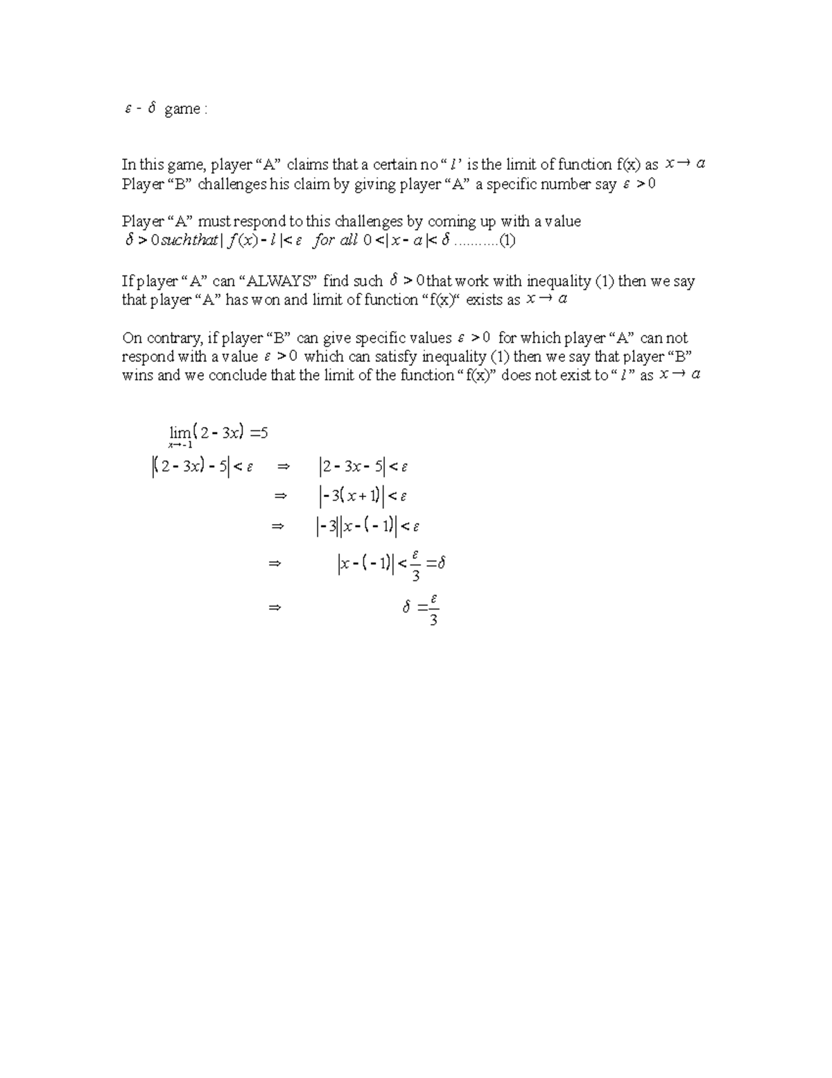 Absilon - mth101 solution notes - game : In this game, player “A ...