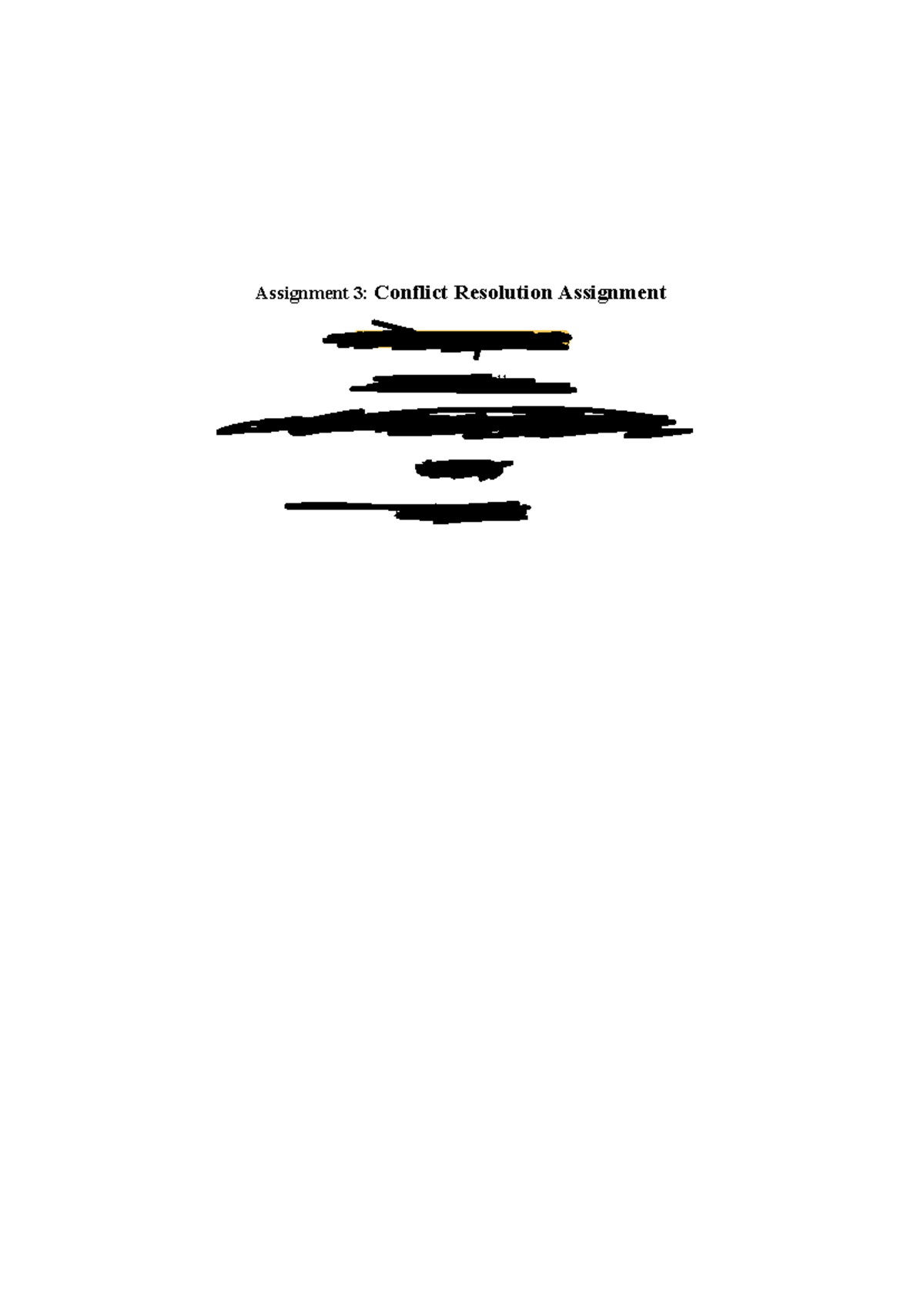 PNUR 203: Assignment 3 - Exploring Conflict Resolution Styles - Studocu