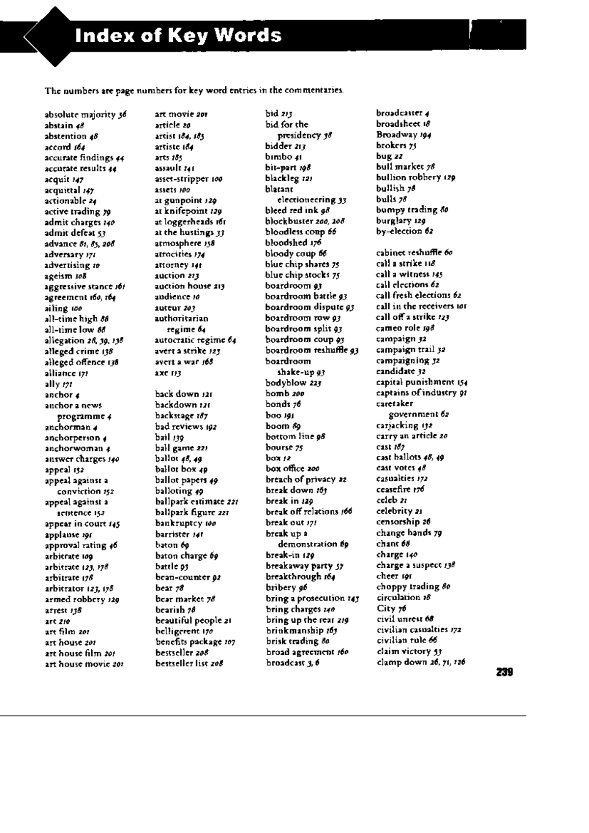 Media Word List: Index of Key Terms and Page References - Studocu