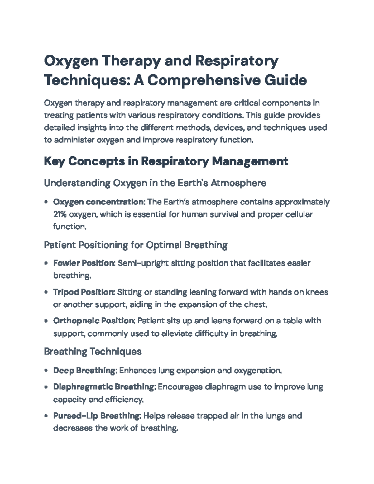 Oxygen Therapy and Respiratory Techniques: A Comprehensive Guide ...