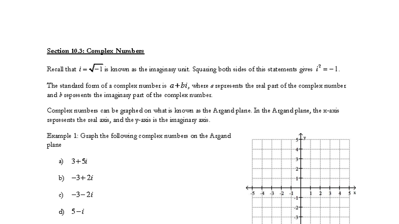 Complex Numbers: Trig Form & Properties (MAC1114) - Studocu