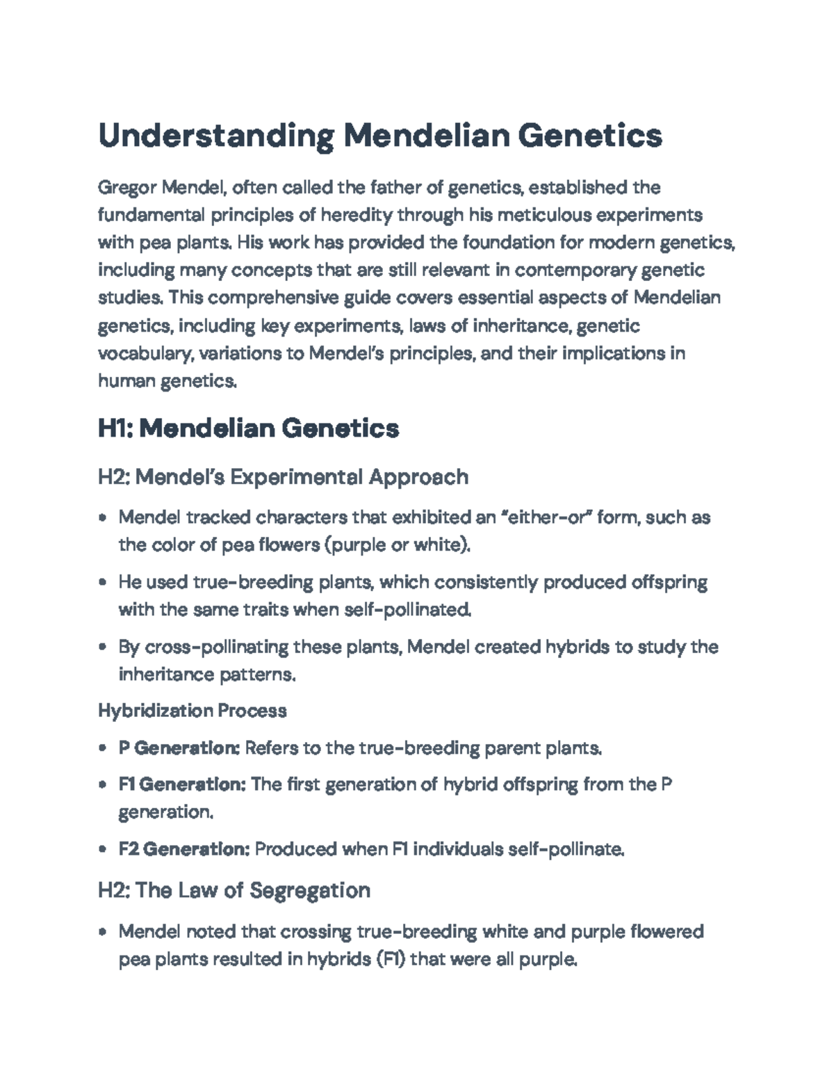 Comprehensive Guide to Mendelian Genetics Principles and Applications ...