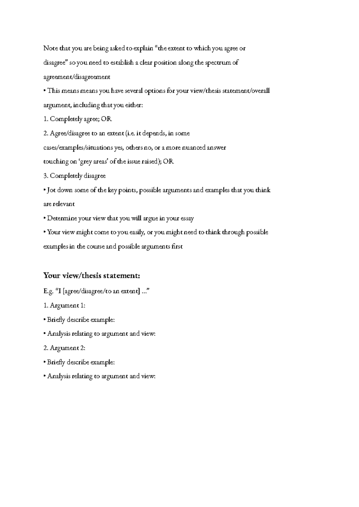 Law Essay Structure: Establishing Your Argument Position - Studocu