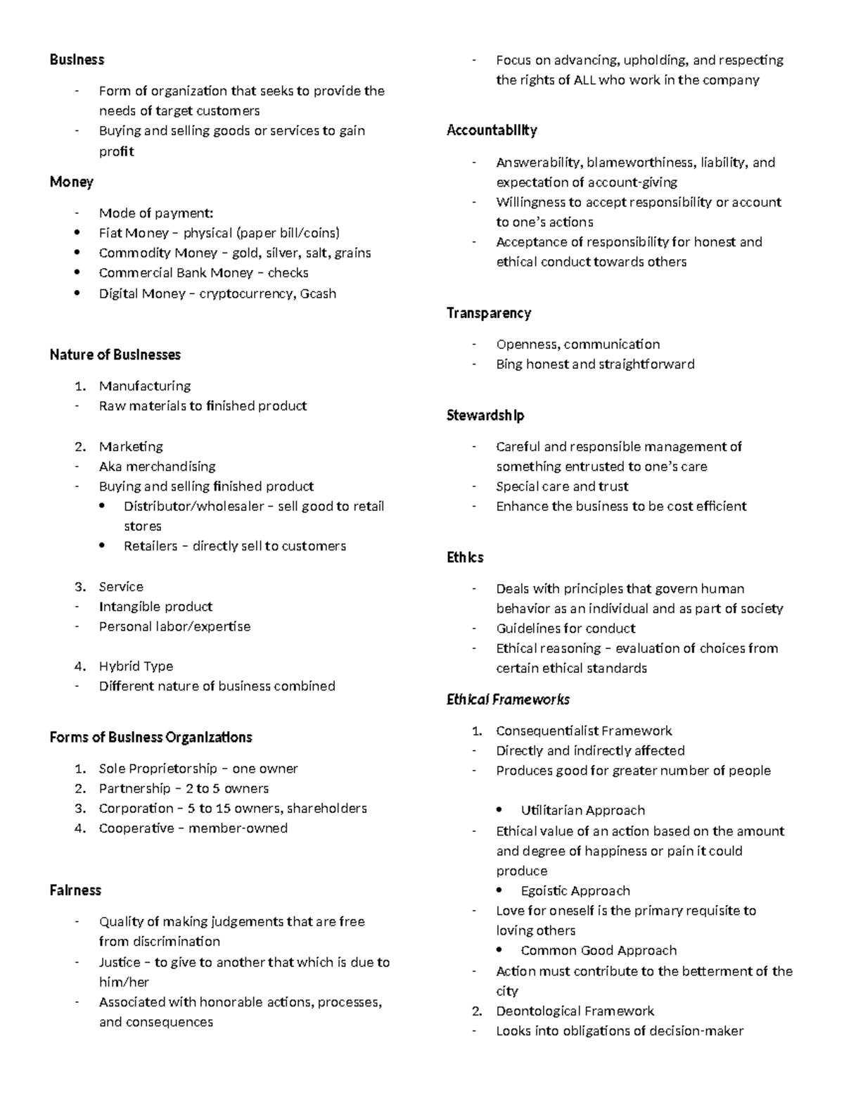 BESR Reviewer (G12) - Business Ethics & Social Responsibility Notes ...