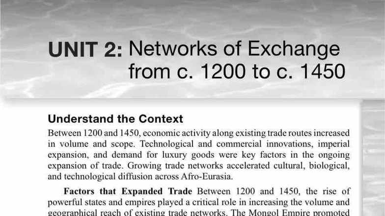 UNIT 2: Networks of Exchange (c. 1200 - c. 1450) - A Comprehensive ...