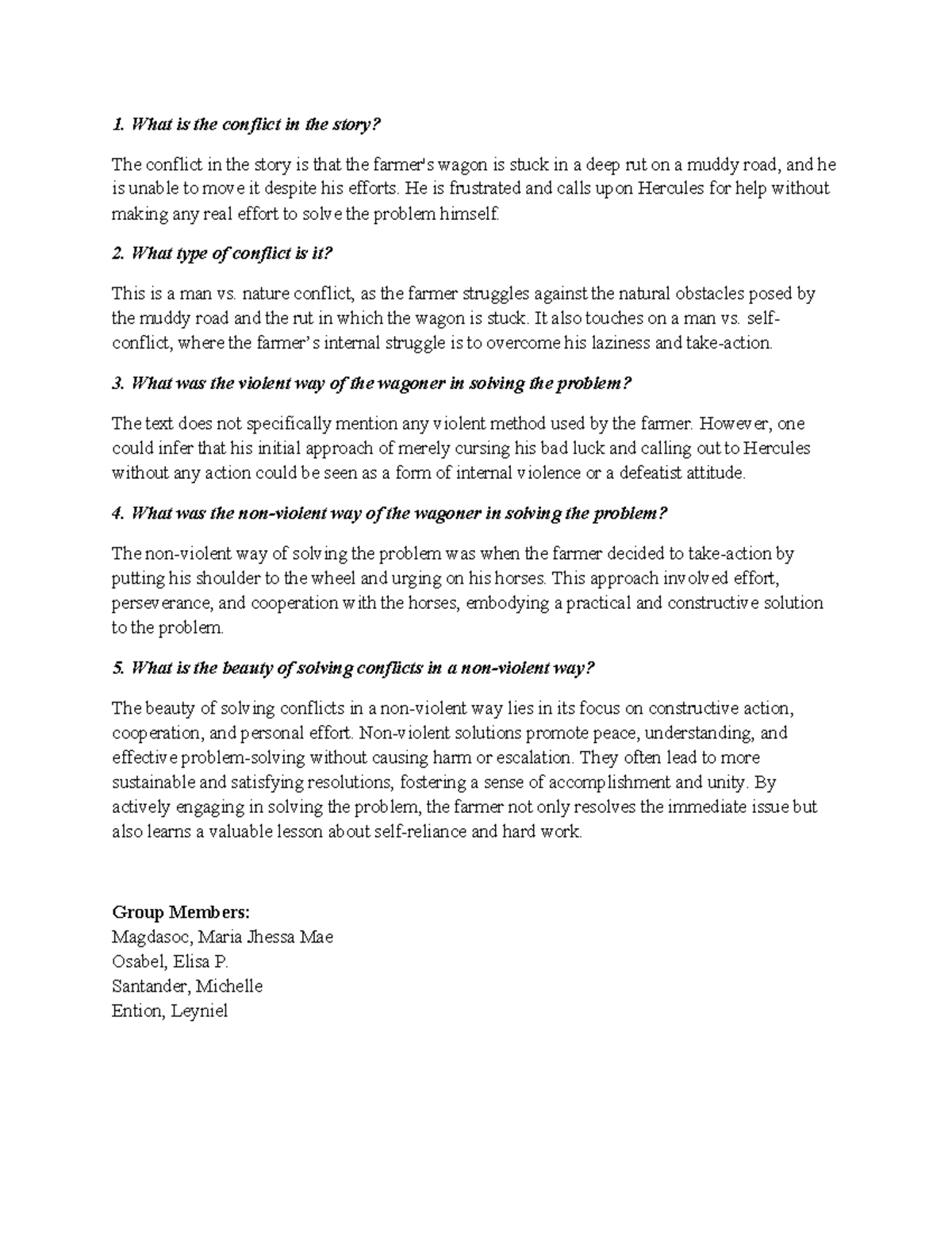 Decille - Conflict Analysis: Man vs. Nature & Self in the Story - Studocu