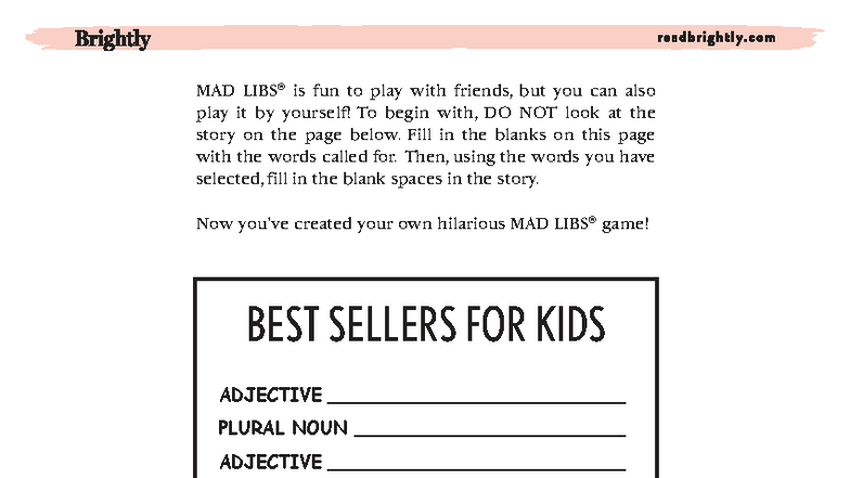 MAD Libs: Create Your Own Hilarious Stories! - Studocu