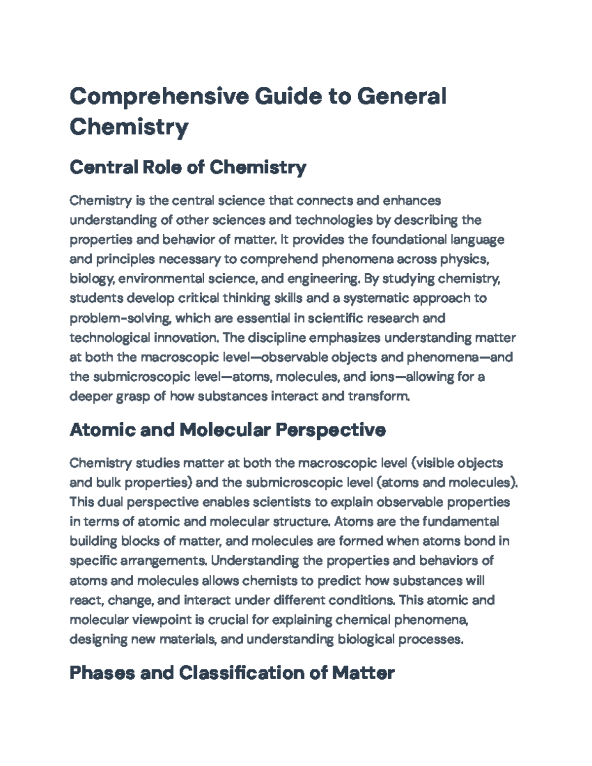 Comprehensive Guide to General Chemistry: Key Concepts & Principles ...