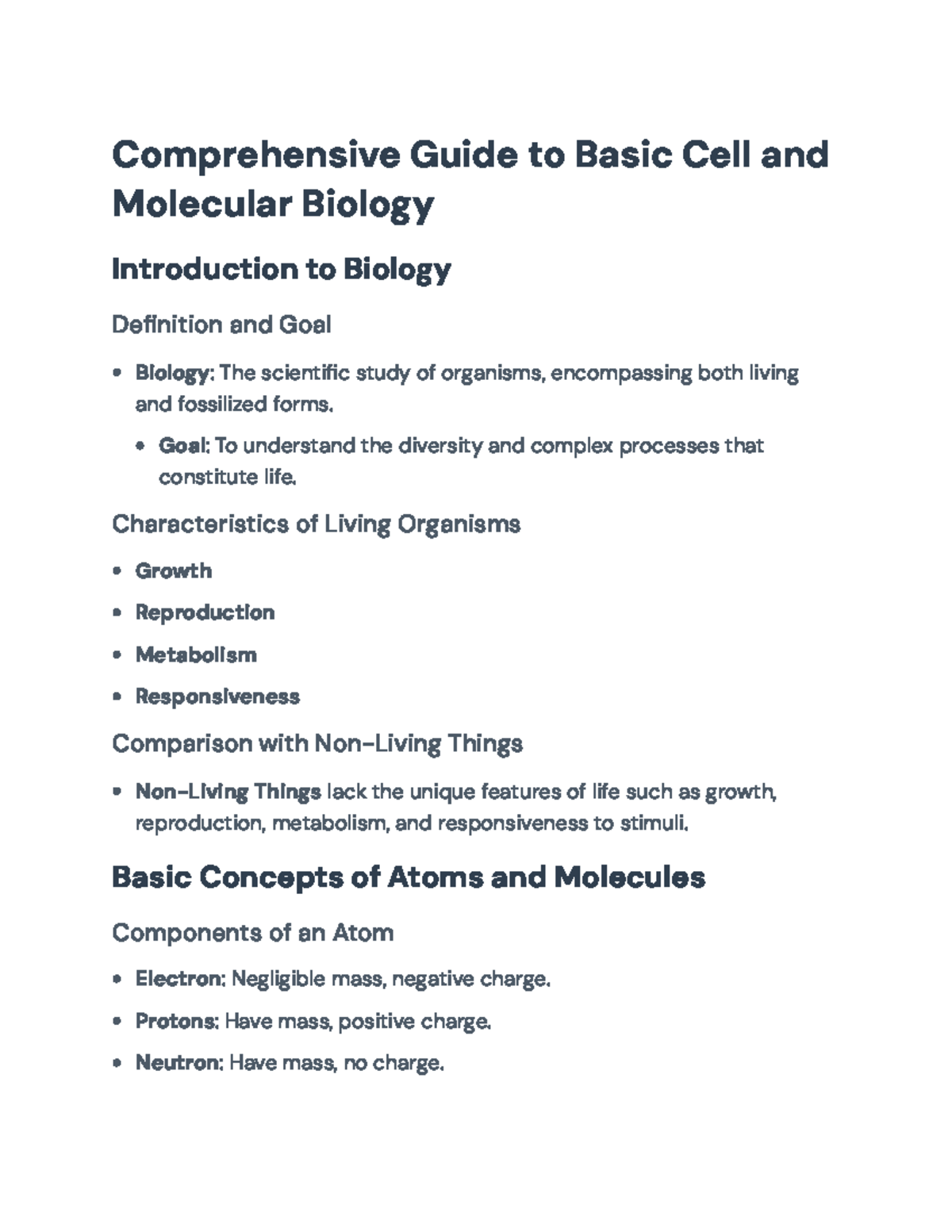 Basic Cell and Molecular Biology Overview: Key Concepts and Methods ...