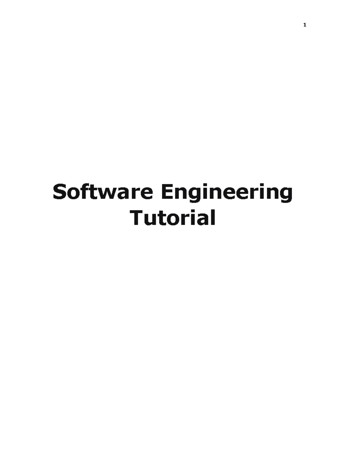 Software Engineering Notes Own - Software Engineering Tutorial What is ...