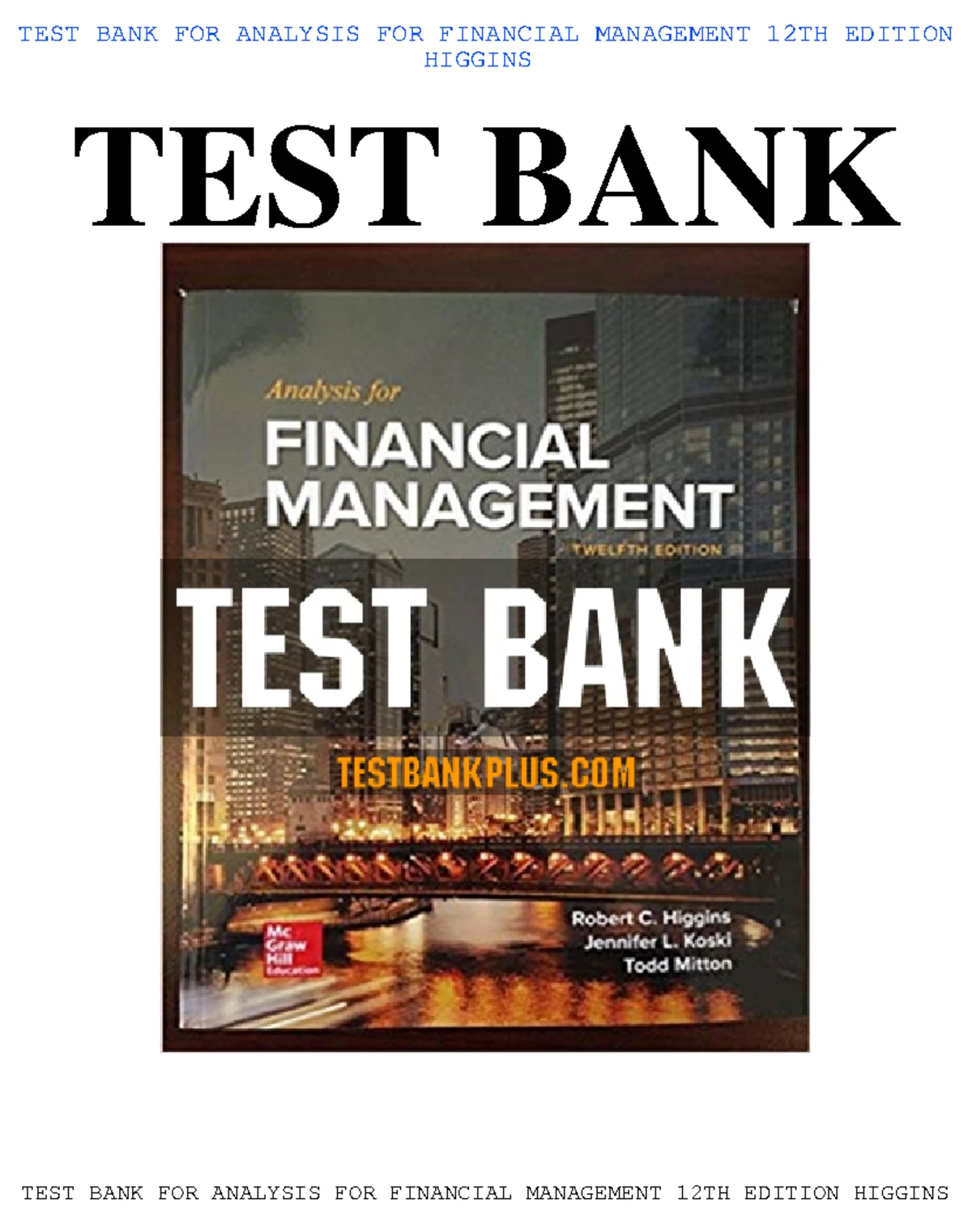 Chapter 1 test bank financial management - Financial Management ...