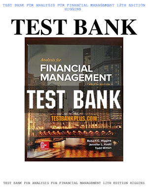 Chapter 1 test bank financial management - Financial Management ...