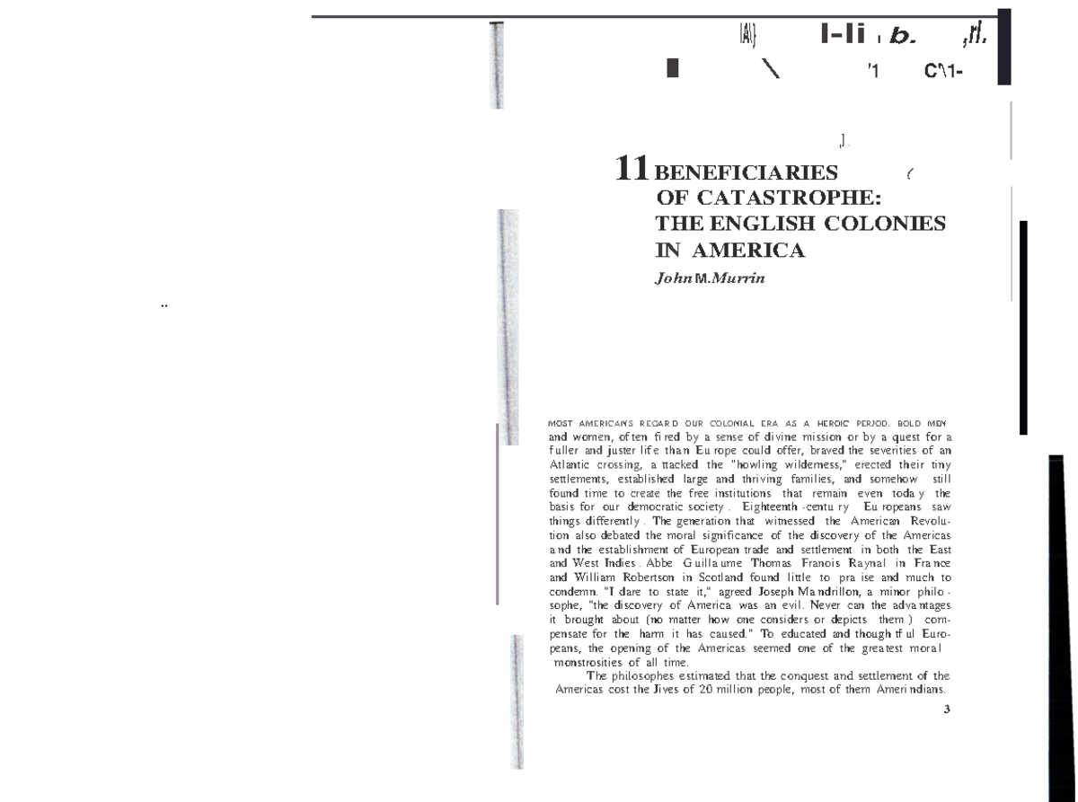Colonial America: History of Settlement and Cultural Interactions ...