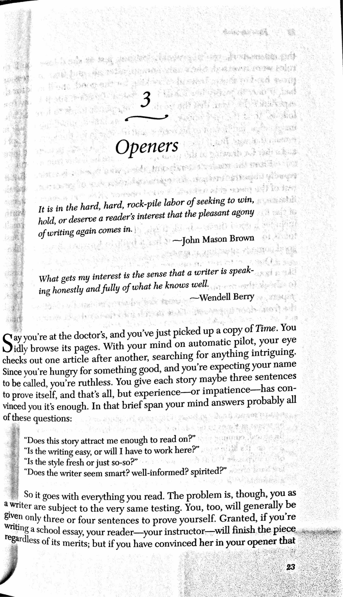 Trimble Openers - Goes over the importance of a good essay - 3 Openers ...