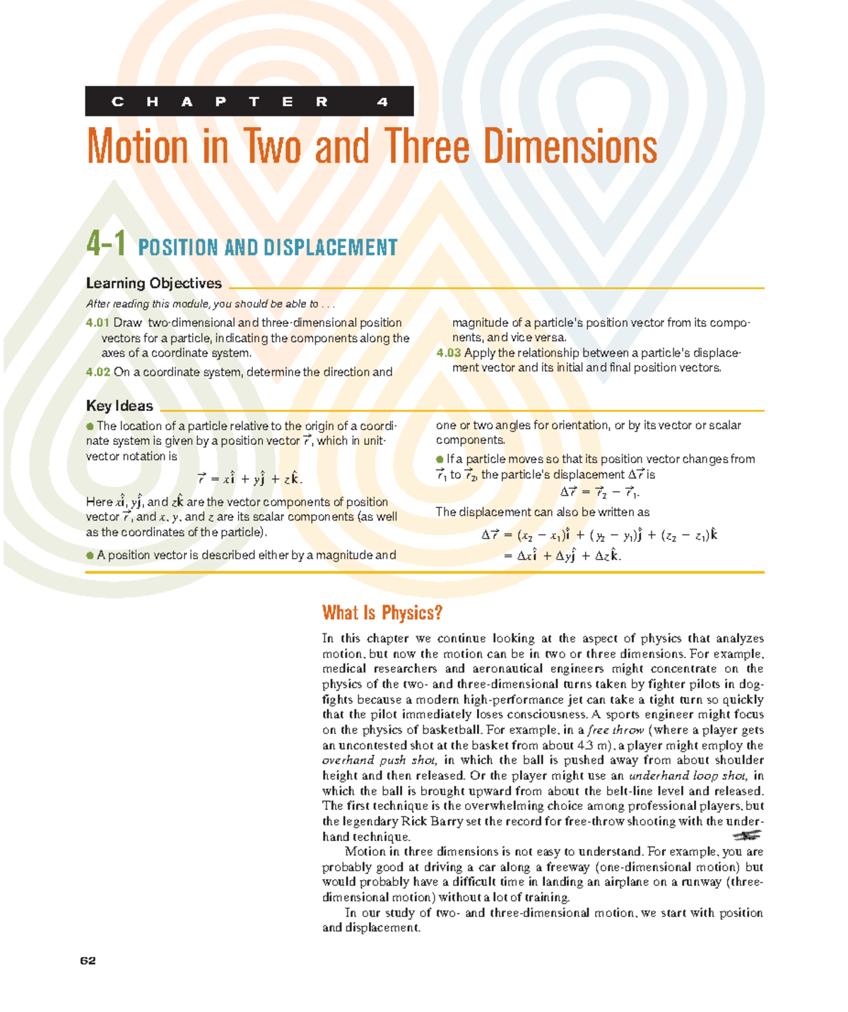 PHYS 1514 - Chapter 4: Motion in Two and Three Dimensions - Studocu