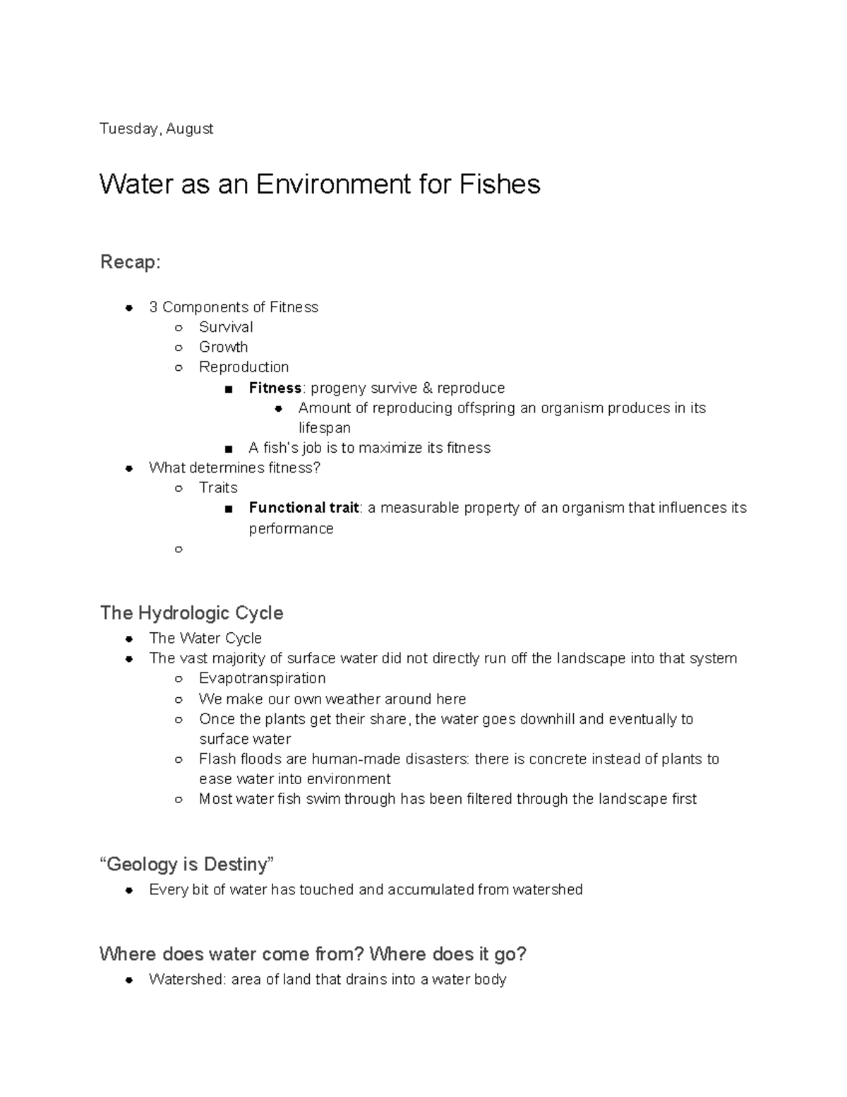 Understanding the Dynamics of Lotic and Lentic Ecosystems (BIOL 202 ...