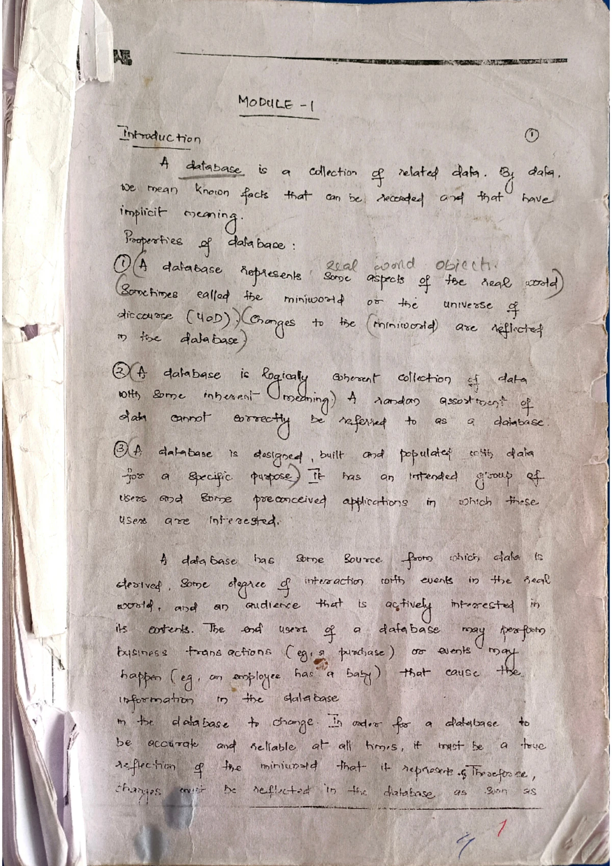 BCS403 Final Exam Notes - Module 1: Introduction to DBMS Concepts - Studocu