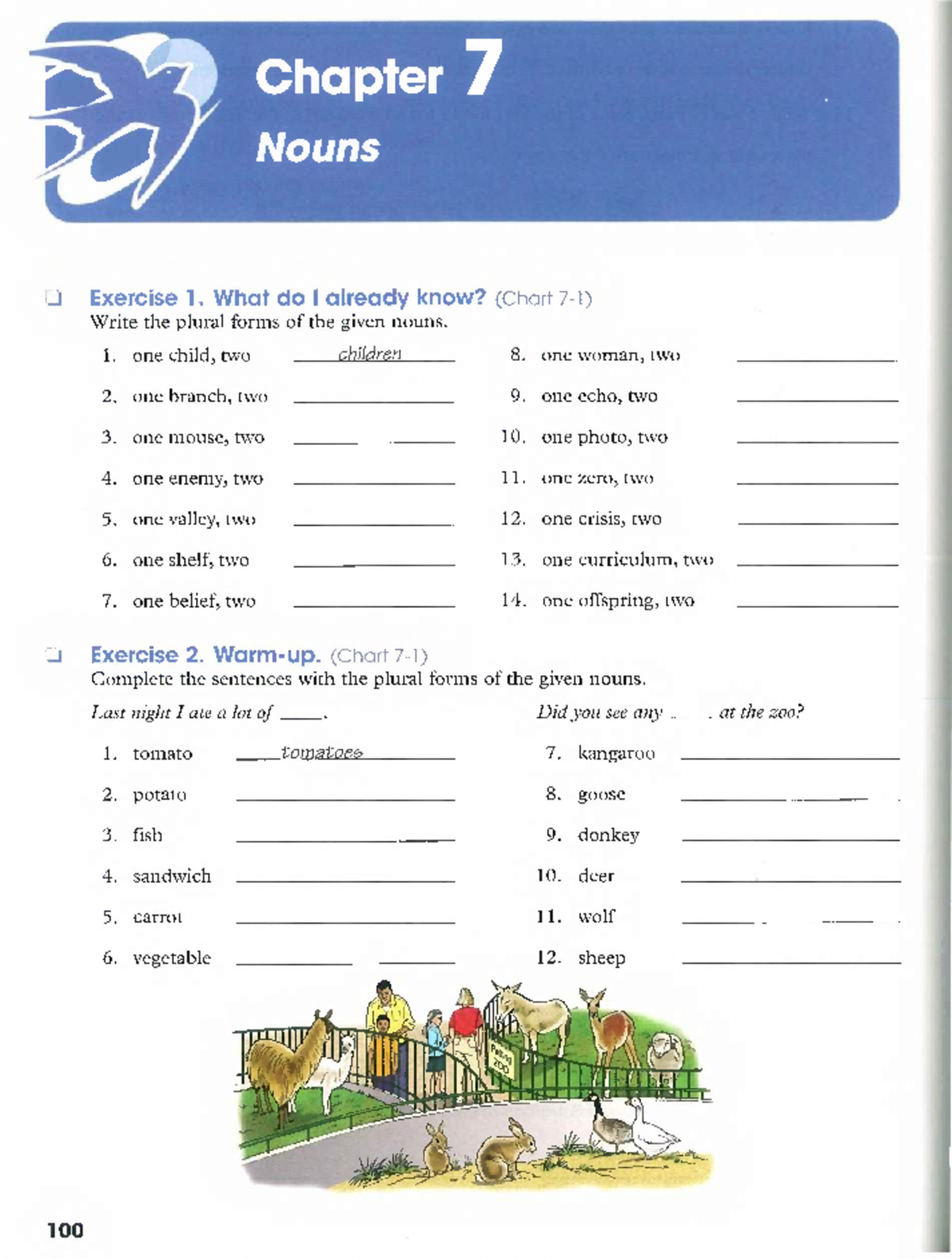 Chapter 7 Nouns Exercises and Grammar Review (ENG 100) - Studocu