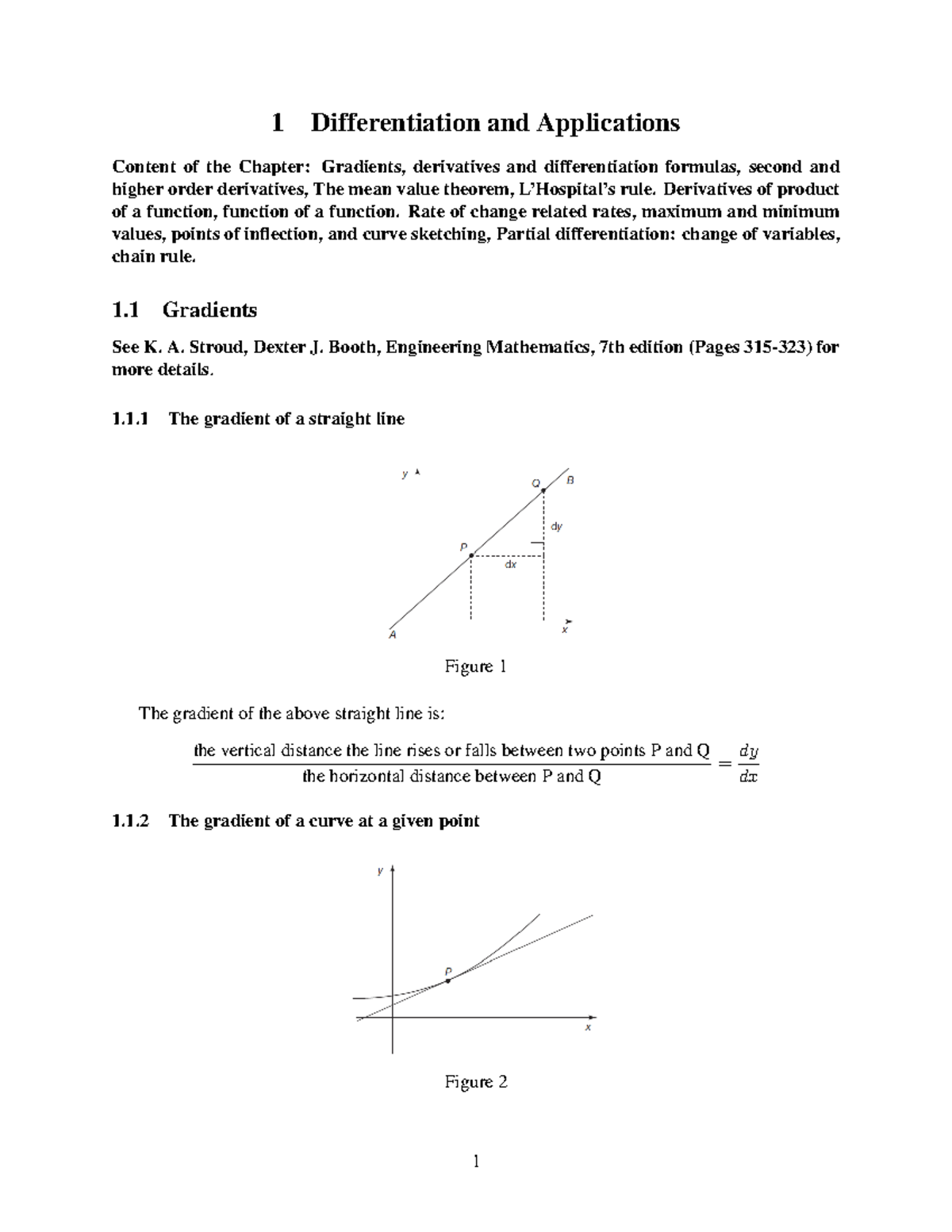 Differentiation and Applications: Lecture Notes for Math 101 - Studocu